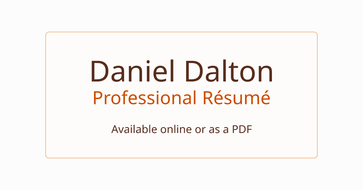 Résumé | Daniel Dalton | Dublin